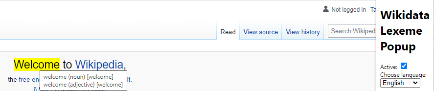 GitHub - situx/wdlexemelookup: Chrome extension to look up lexemes in Wikidata's lexeme database
