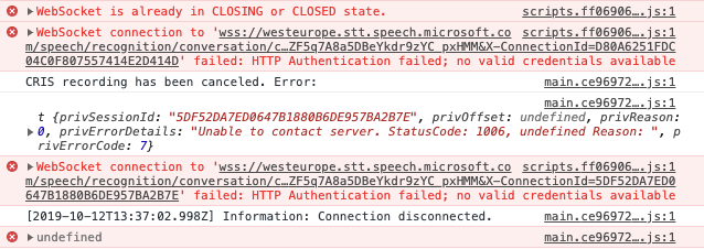 Unable to contact server. StatusCode: 1006, undefined Reason. Error Code: 7 · Issue #94 ...