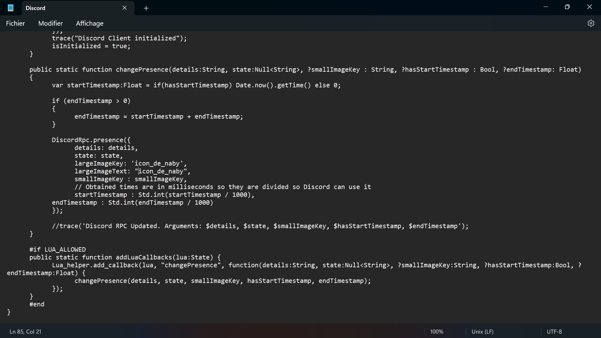 the function "changePresence" is not on the documentation · Issue #12365 · ShadowMario/FNF ...