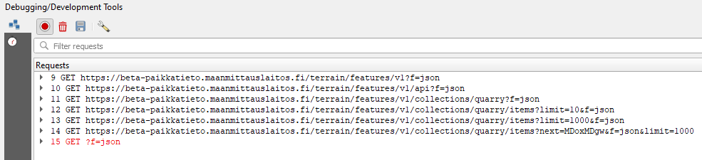 OAPIF URL with query parameters displays error after last page is ...
