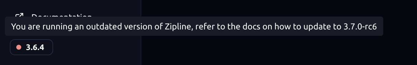Bug: Zipline recommends to update to release candidate · Issue #327 · diced/zipline · GitHub
