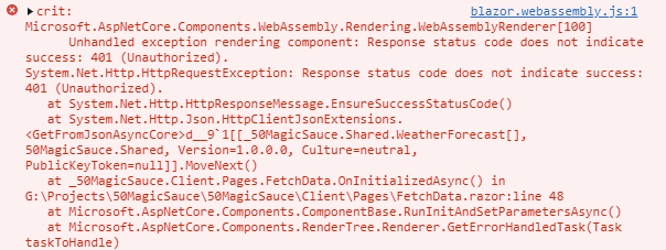 Net 5 Hosted Blazor App Gets 401 Error · Issue 27834 · Dotnetaspnetcore · Github