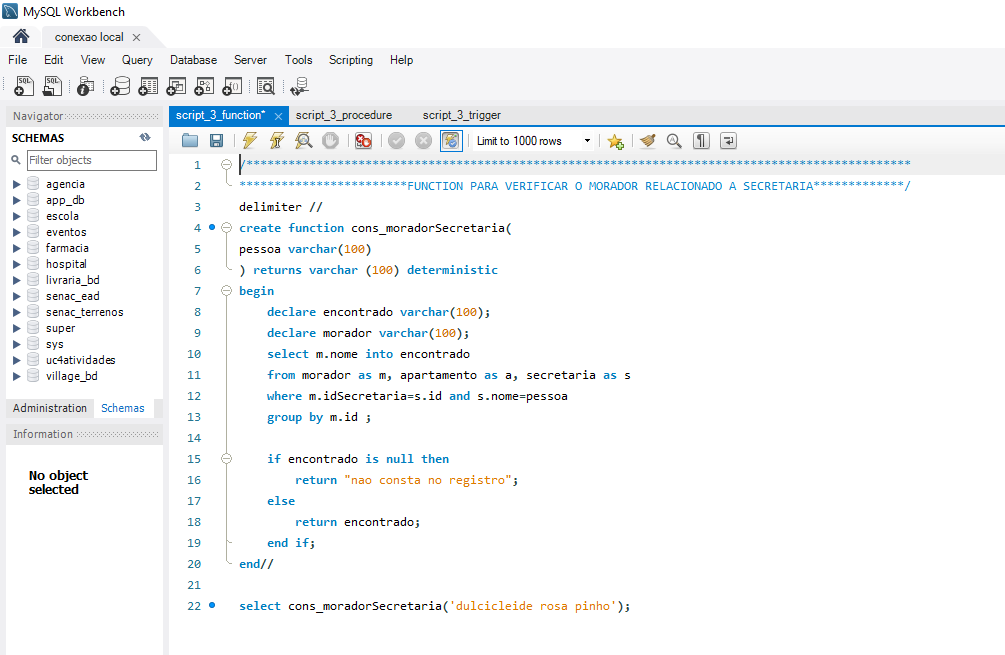 Github Eclipsecjpprojeto Database Mysql Parte 3 Triggers E Procedures Terceira Etapada Do