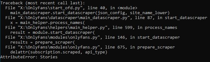 AttributeError : Stories · Issue #763 · UltimaHoarder/UltimaScraper · GitHub