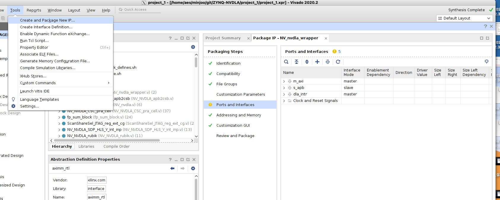 PACKAGE IP · Issue #8 · LeiWang1999/ZYNQ-NVDLA · GitHub