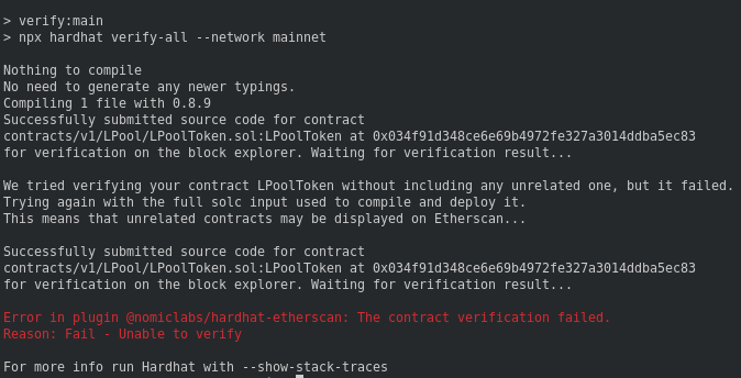 Issue Verifying Subcontracts · Issue 2377 · Nomicfoundationhardhat · Github 
