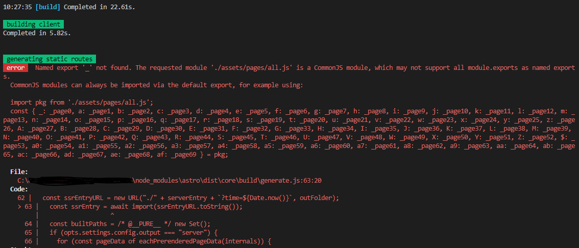 Vite config cause Error on Build · Issue #6103 · withastro/astro · GitHub