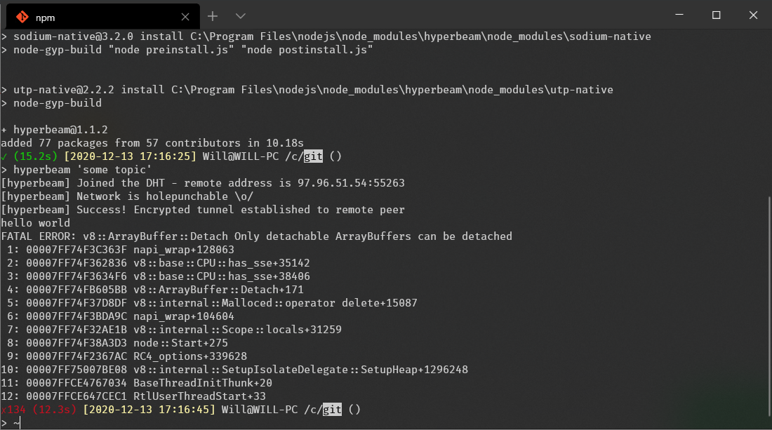 FATAL ERROR: v8::ArrayBuffer::Detach Only detachable ArrayBuffers can be detached · Issue #2 ...