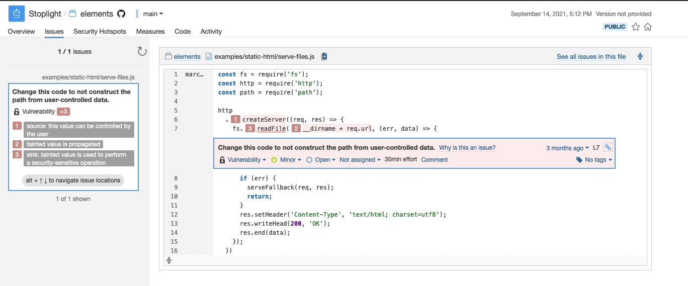 Security bug in static-http example · Issue #1769 · stoplightio/elements · GitHub
