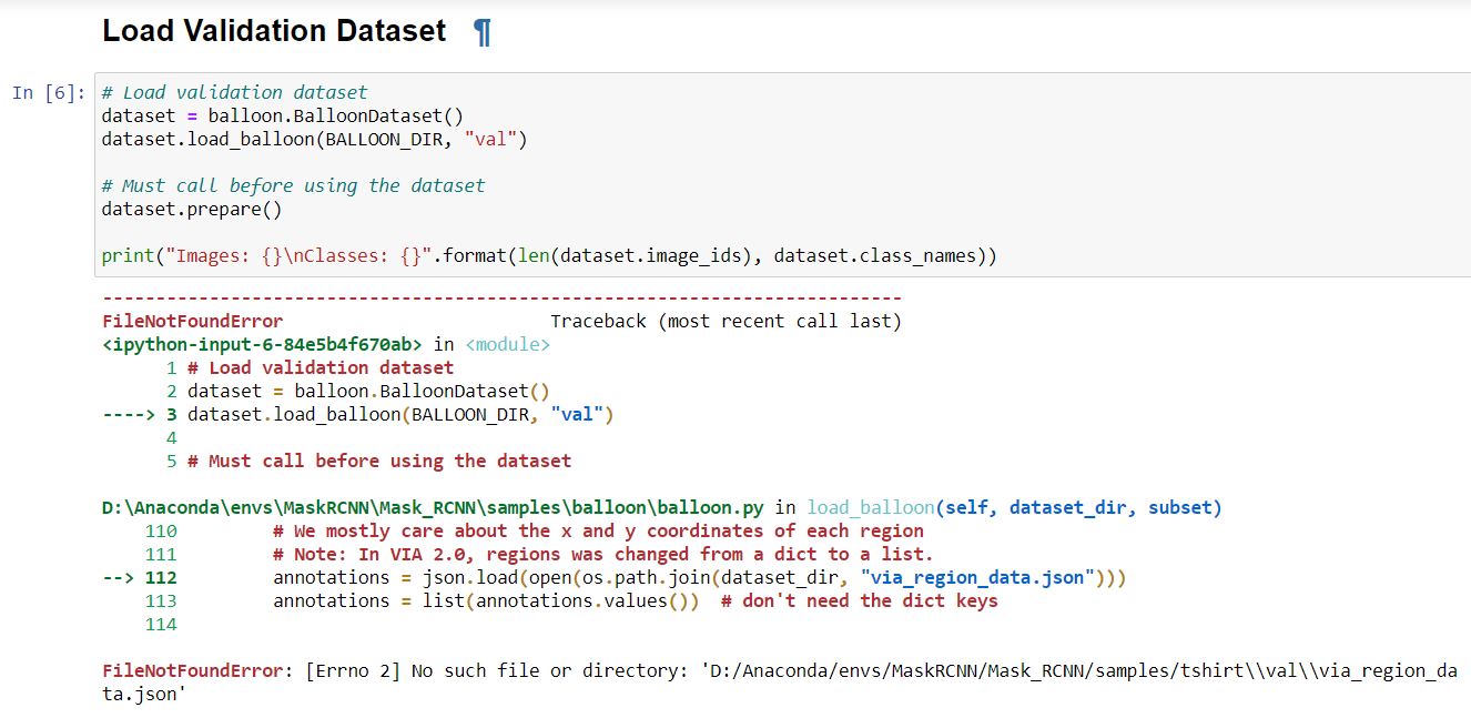 Load Validation Dataset -- File not found · Issue #1956 · matterport/Mask_RCNN · GitHub