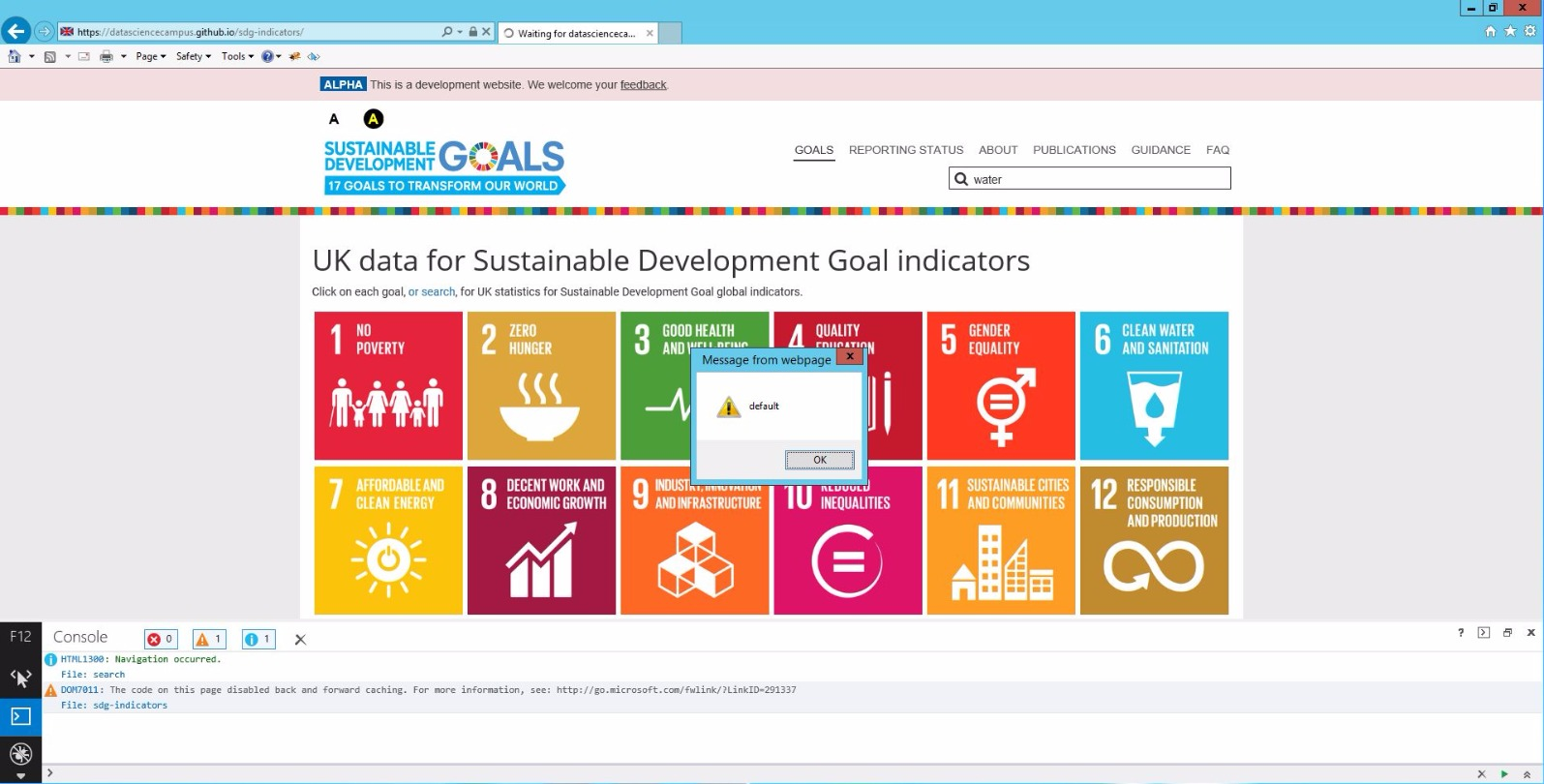 Search not working in IE · Issue #1925 · ONSdigital/sdg-indicators · GitHub