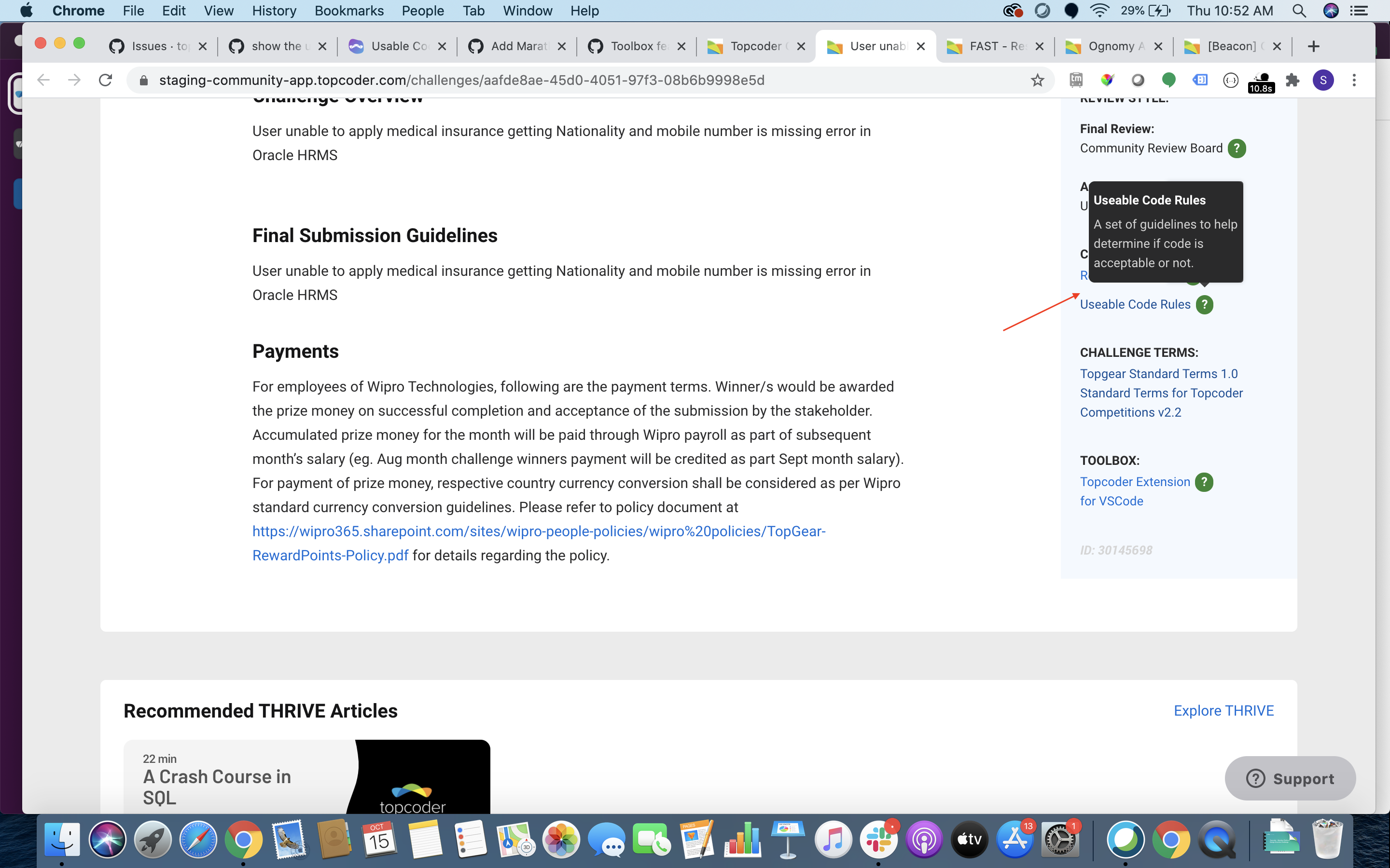 Show The Usable Code Links On The Challenge Description · Issue 5102 · Topcoder Platform 