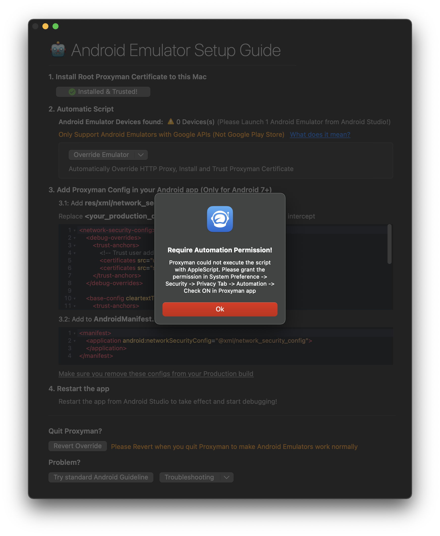 Automatically install and trust Proxyman Certificate in Android Emulator · Issue #657 ...