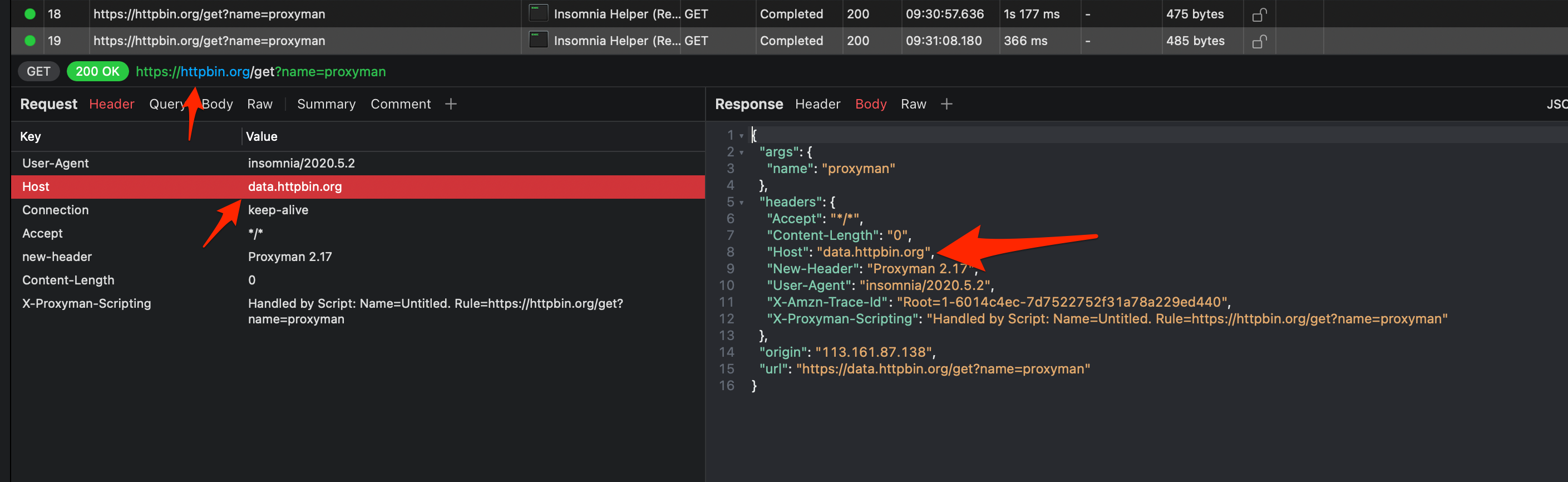 Host header set in script is ignored · Issue #769 · ProxymanApp/Proxyman · GitHub