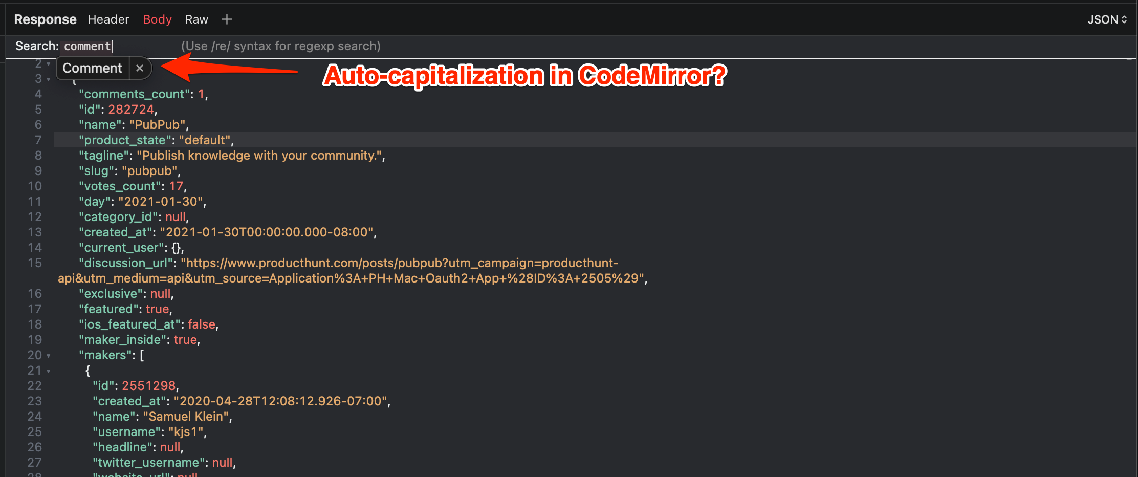 [BUG] Auto-Capitalization from CodeMirror Search · Issue #771 · ProxymanApp/Proxyman · GitHub