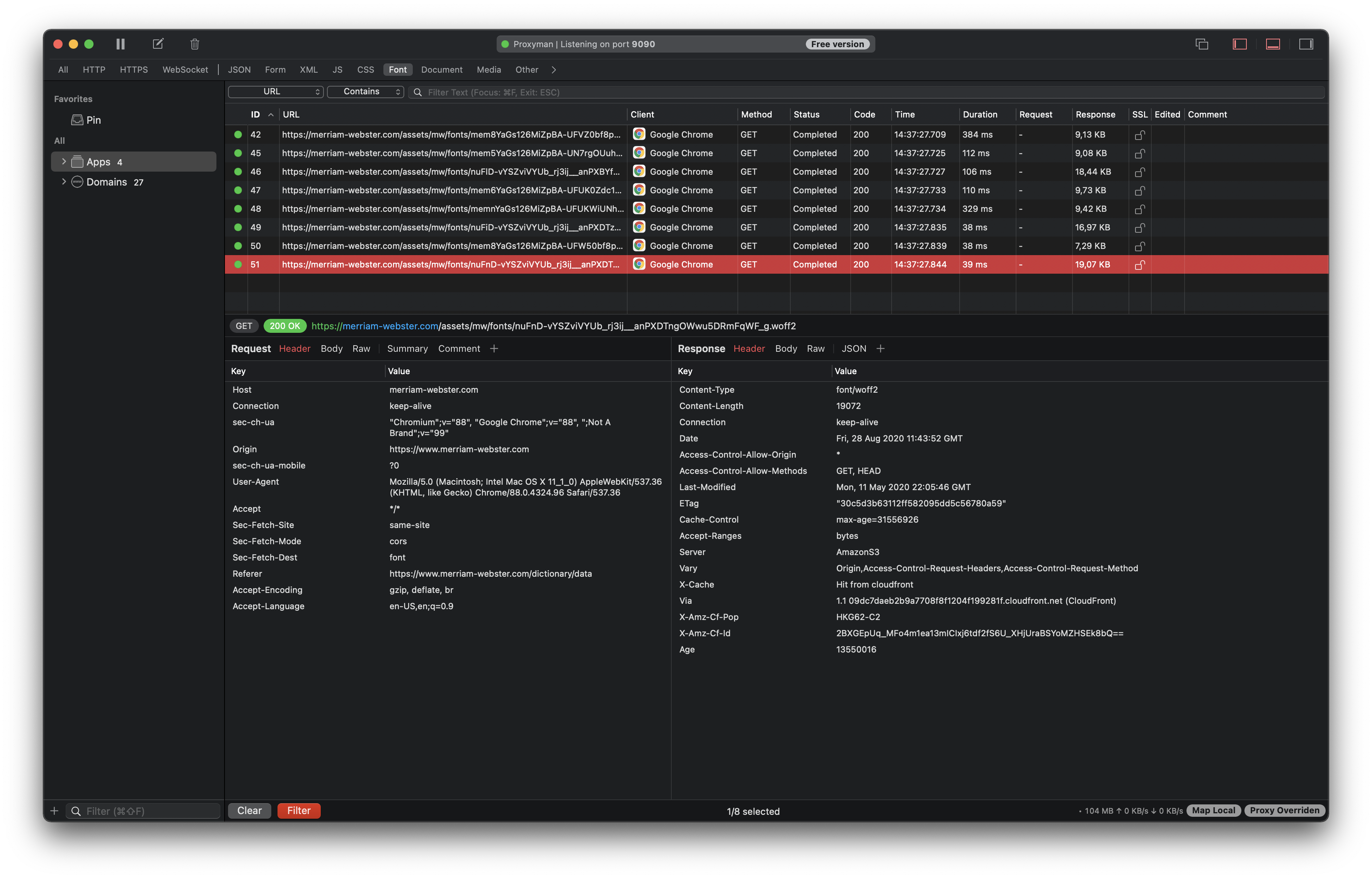 Font Filter · Issue #772 · ProxymanApp/Proxyman · GitHub