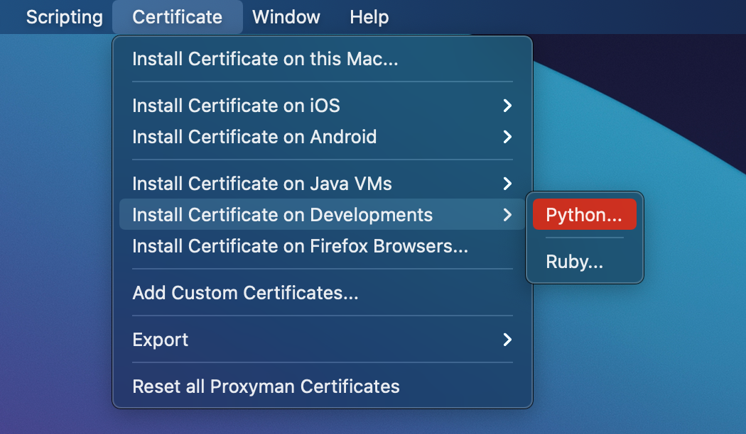SSL Handshake Failed when listen Python · Issue #948 · ProxymanApp/Proxyman · GitHub