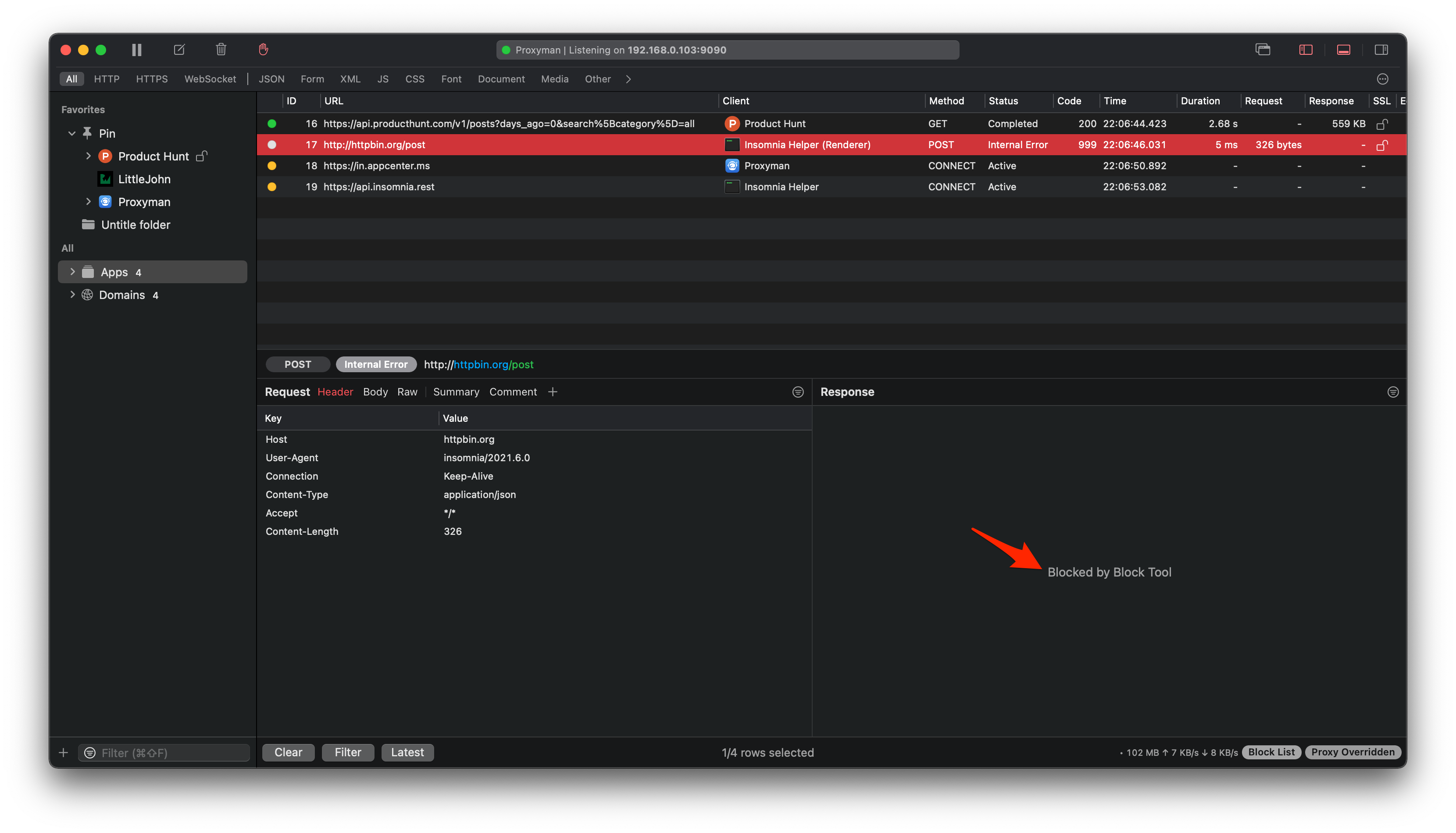 Add an Option to display a blocked requests by Block Tool · Issue #1061 · ProxymanApp/Proxyman ...
