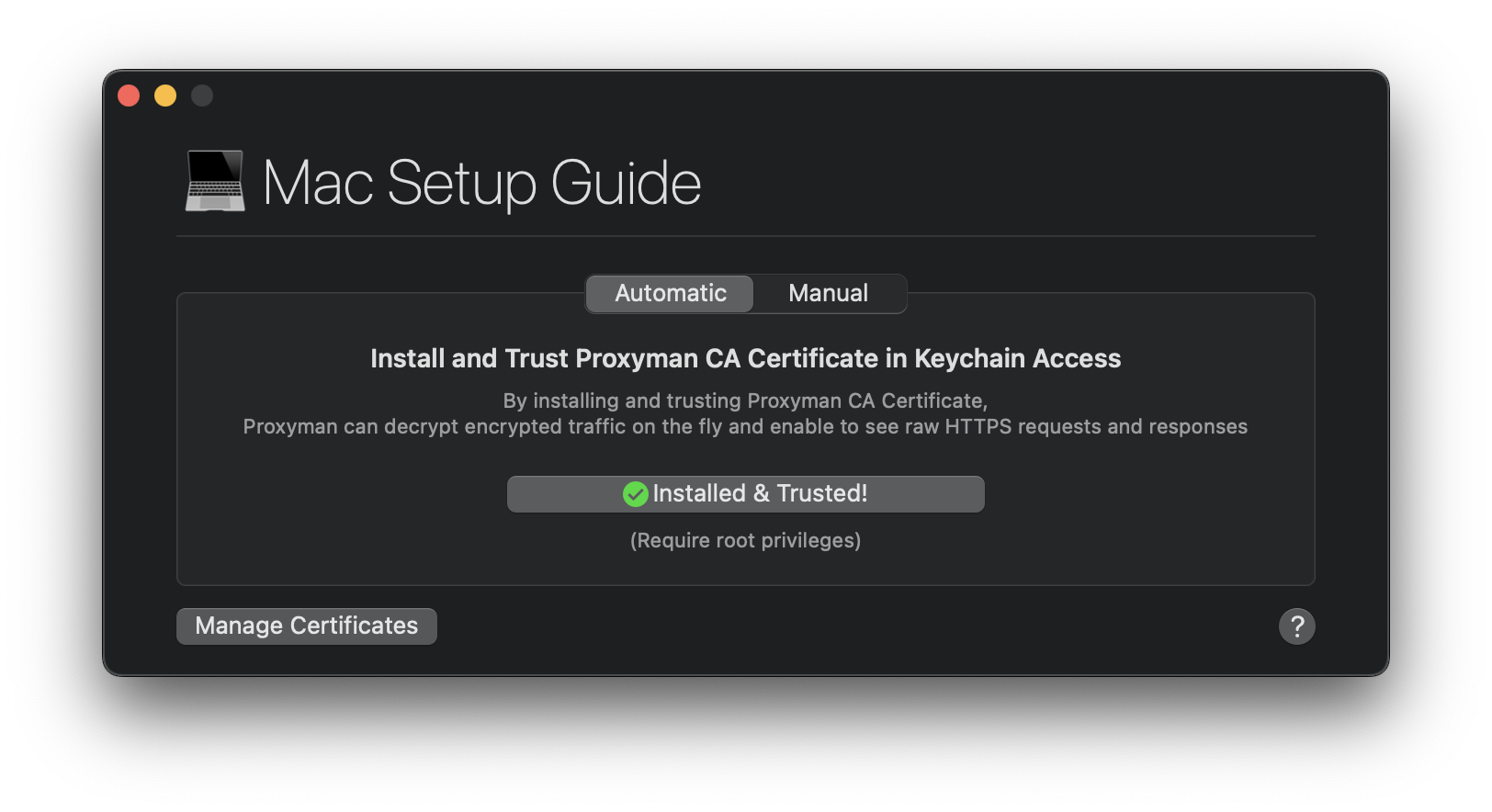 Better Ui For The Certificate Windows Ui · Issue 47 · Proxymanappproxyman Windows Linux · Github 