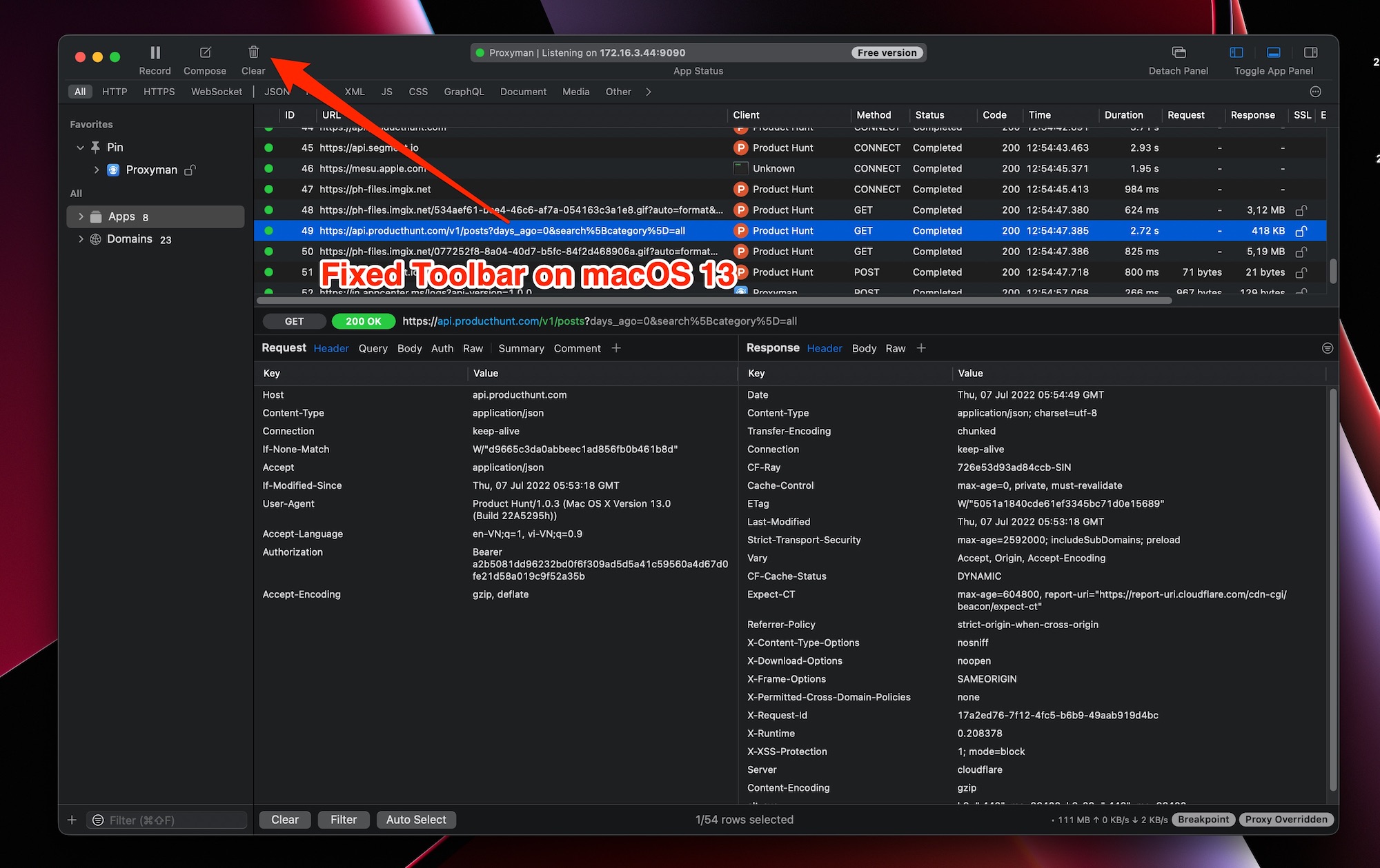 macOS 13: Toolbar items not visible, breakpoint window size multiple times wider than screen ...