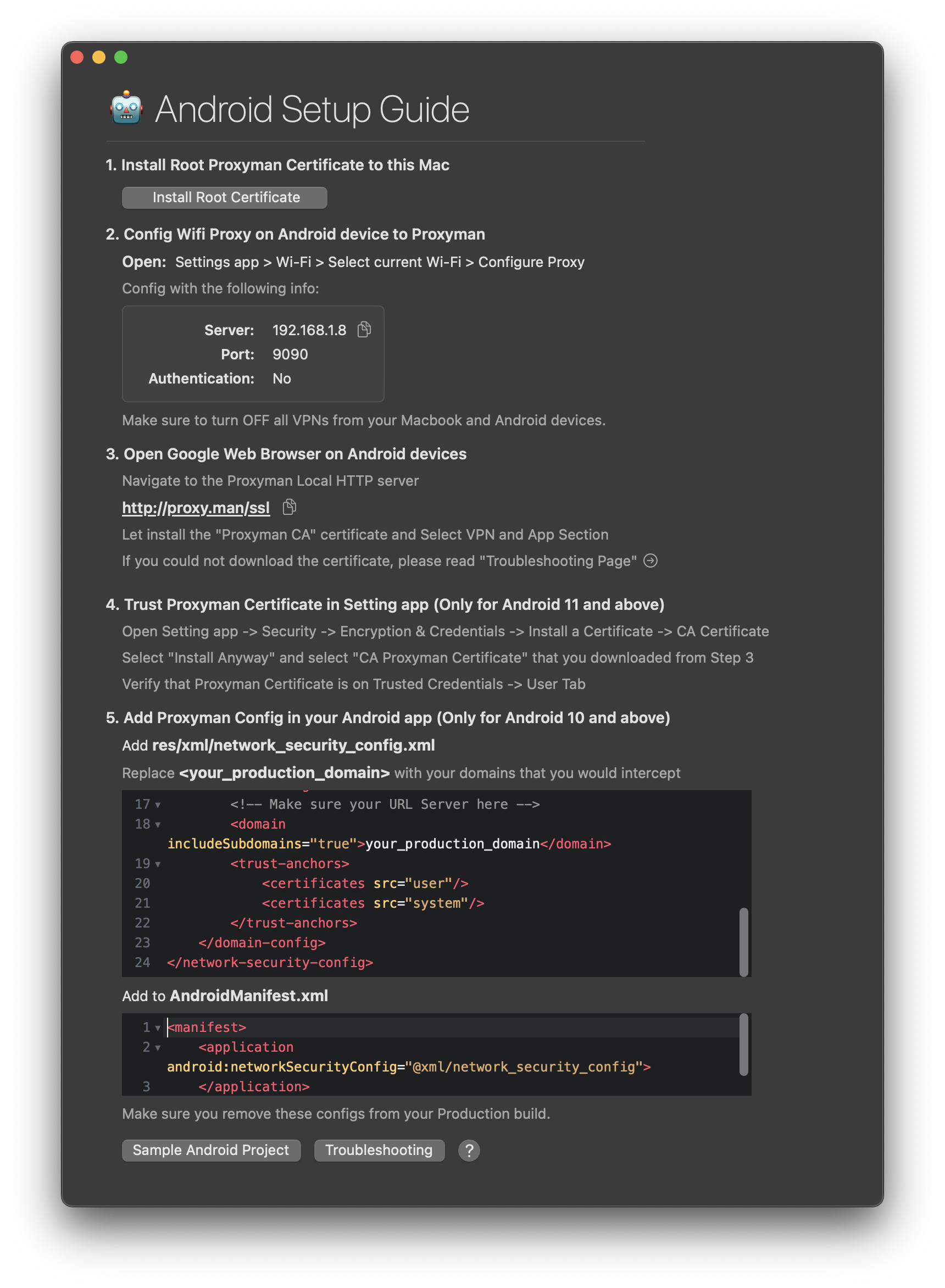 Install Certificate For Physical Android · Issue 64 · Proxymanapp Proxyman Windows Linux · Github