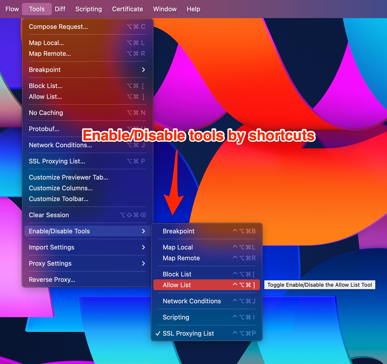Enable/Disable debugging tools with shortcut · Issue #1350 · ProxymanApp/Proxyman · GitHub