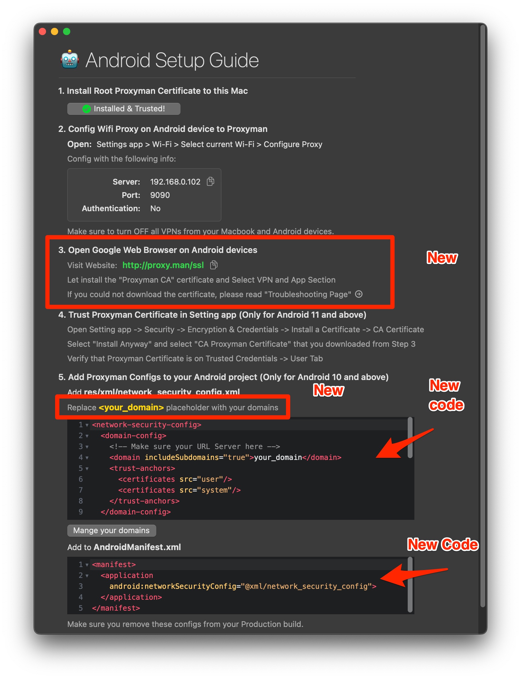 New Layout For Ios And Android Guideline Ui · Issue 96 · Proxymanapp