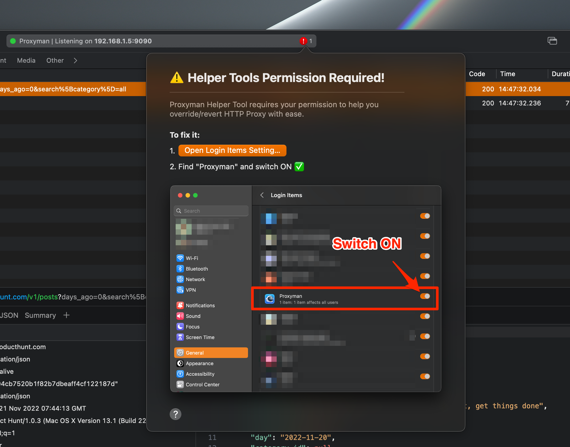 Helper Tool: Permission Required on macOS Ventura · Issue #1442 · ProxymanApp/Proxyman · GitHub
