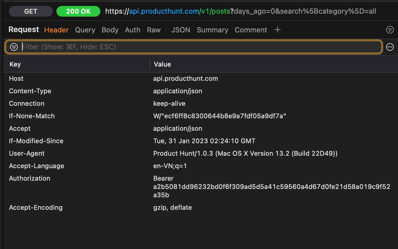 Filter View for the Header, Query, Form, ... · Issue #179 · ProxymanApp/proxyman-windows-linux ...