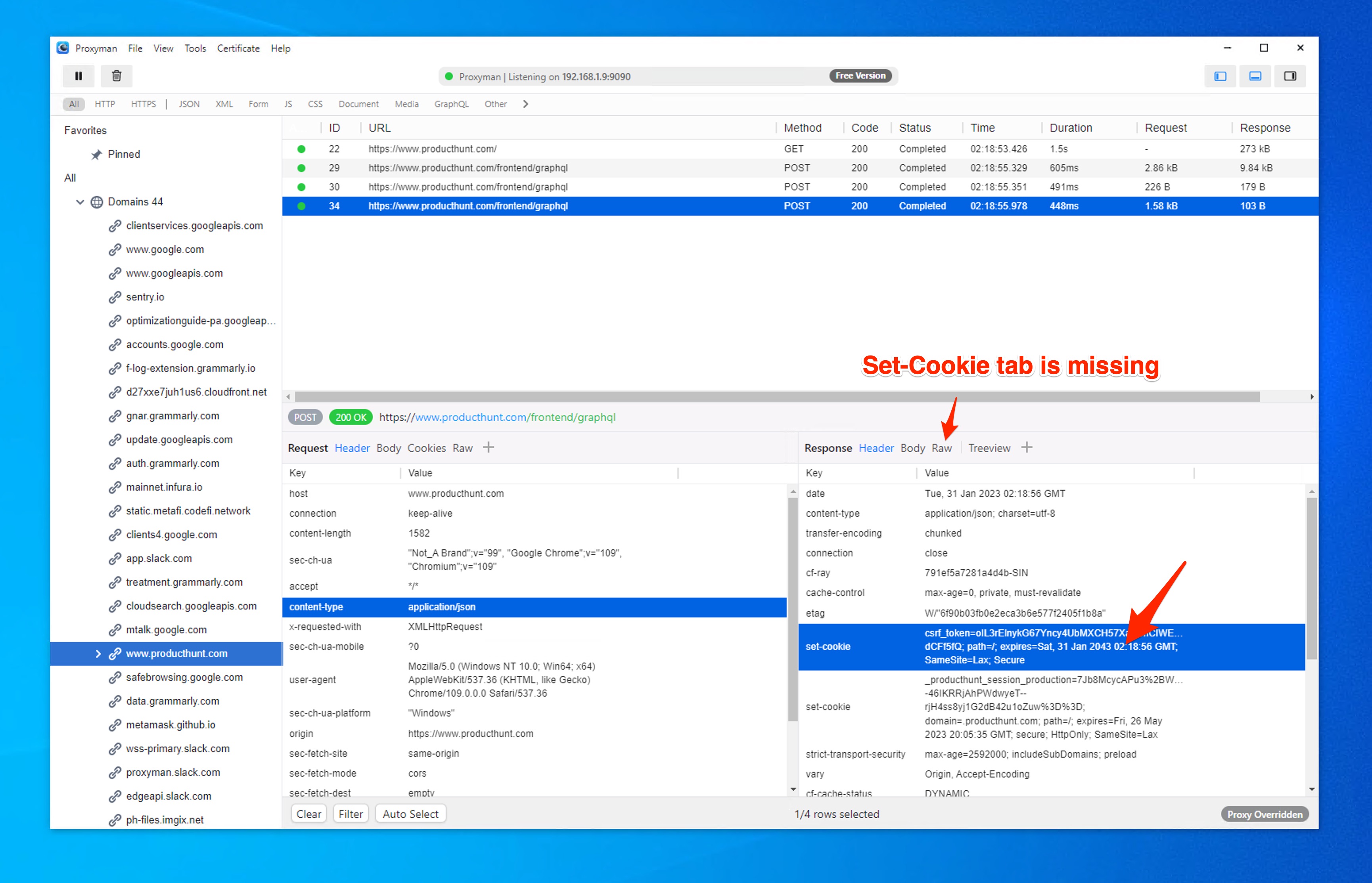 [BUG] Set-Cookie Tab is missing · Issue #180 · ProxymanApp/proxyman-windows-linux · GitHub