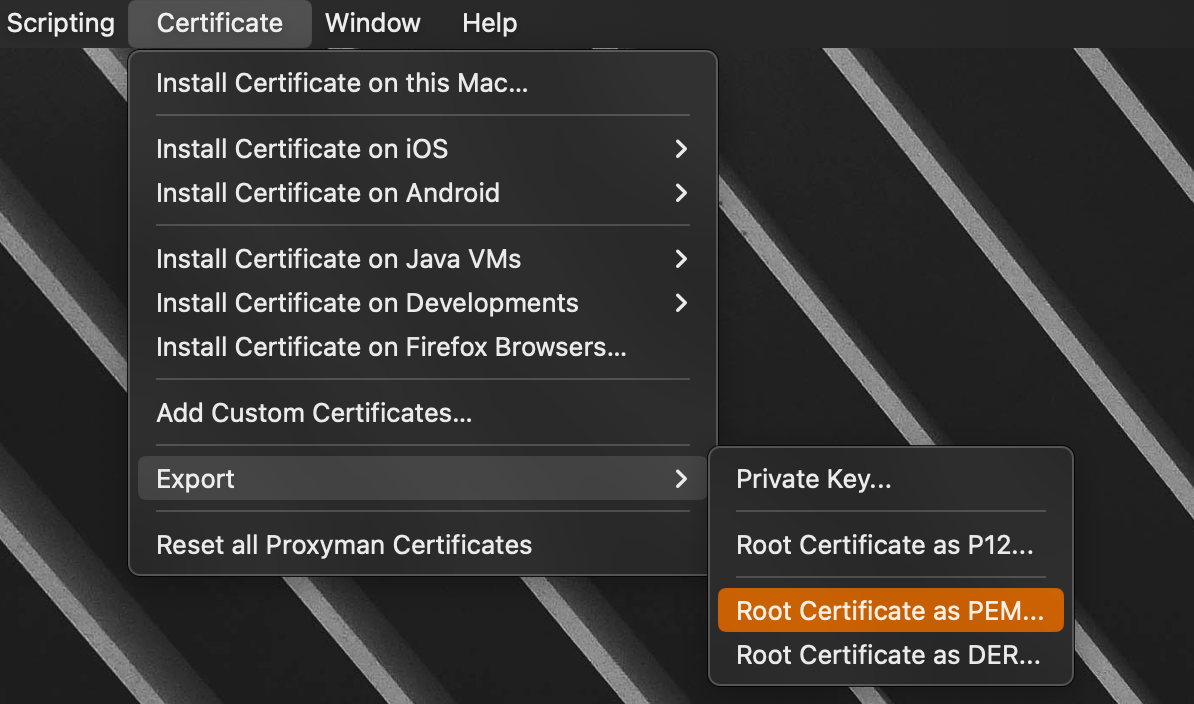 Export Certificate · Issue 183 · Proxymanappproxyman Windows Linux · Github