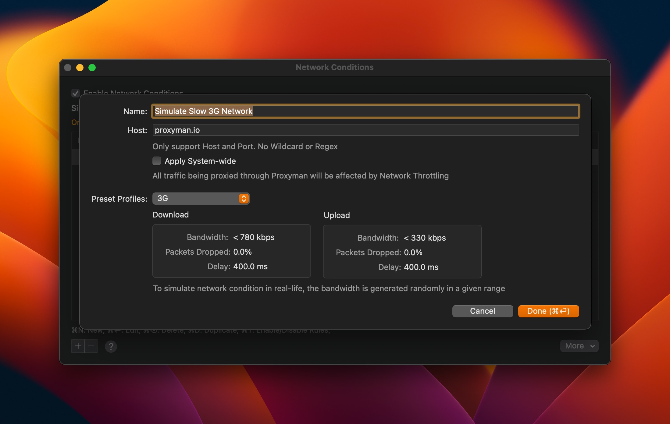 Network Condition Ui 1 · Issue 311 · Proxymanapp Proxyman Windows Linux · Github