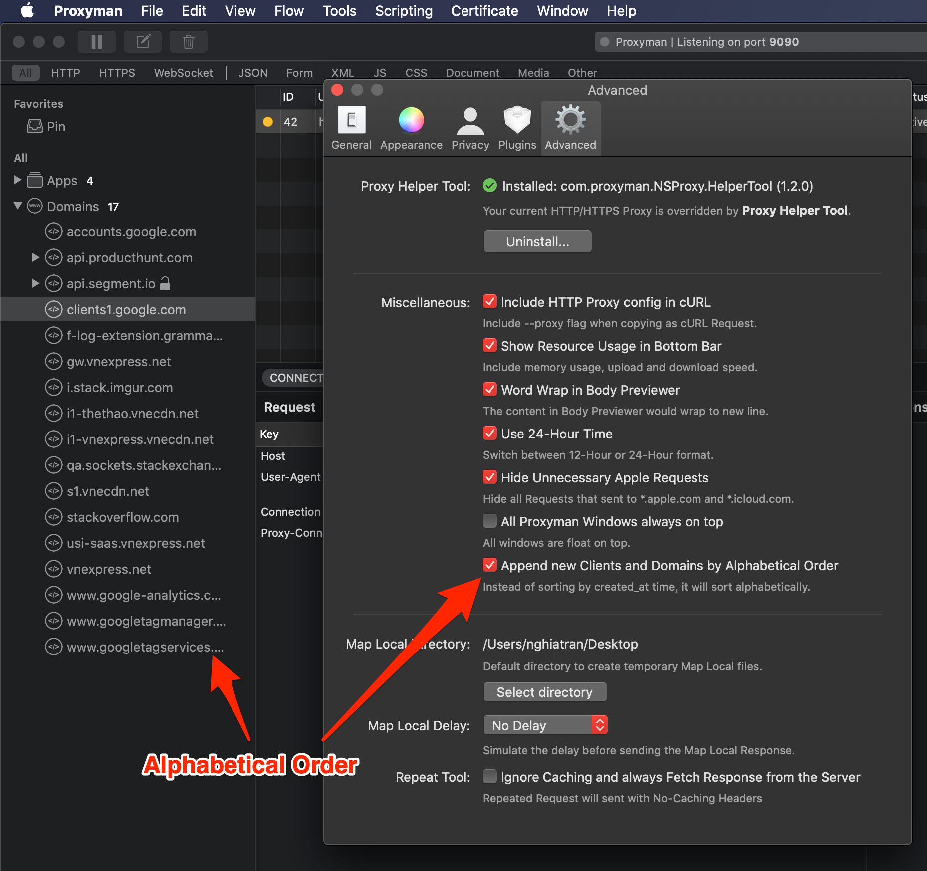 Support Sorting by Name or Created Date for Apps, Domains and Paths · Issue #650 · ProxymanApp ...