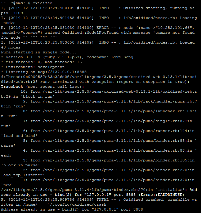 Oxidized crash · Issue #1991 · ytti/oxidized · GitHub