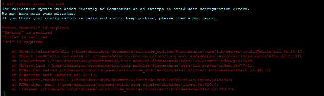 docusaurus.config.js - Errors when change · Issue #3687 · facebook/docusaurus · GitHub