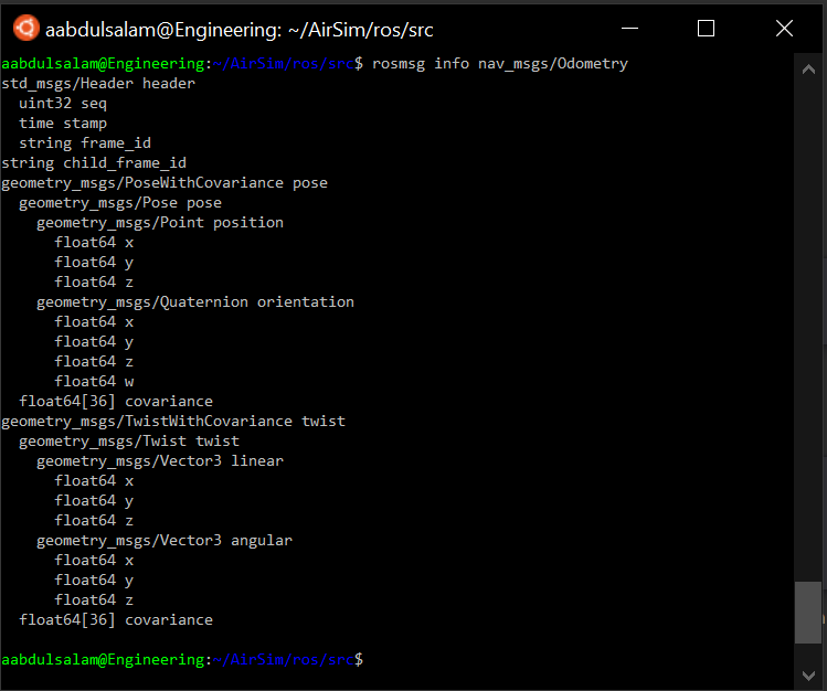 ROS node "pid_position_controller_simple_node" and launch file "airsim_with_simple_PD_position ...