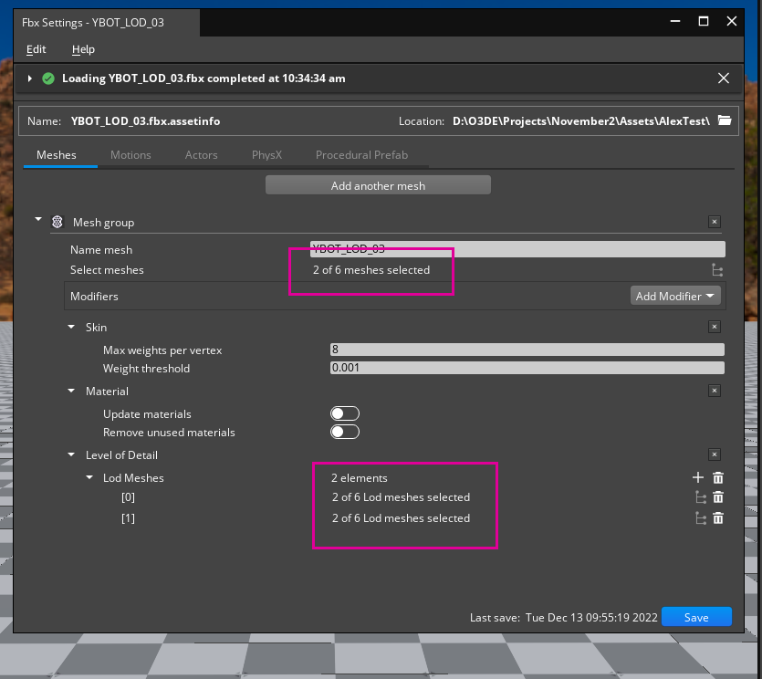Atom - EMFX: Setting up LOD's for an Actor triggers AP Error · Issue #13638 · o3de/o3de · GitHub