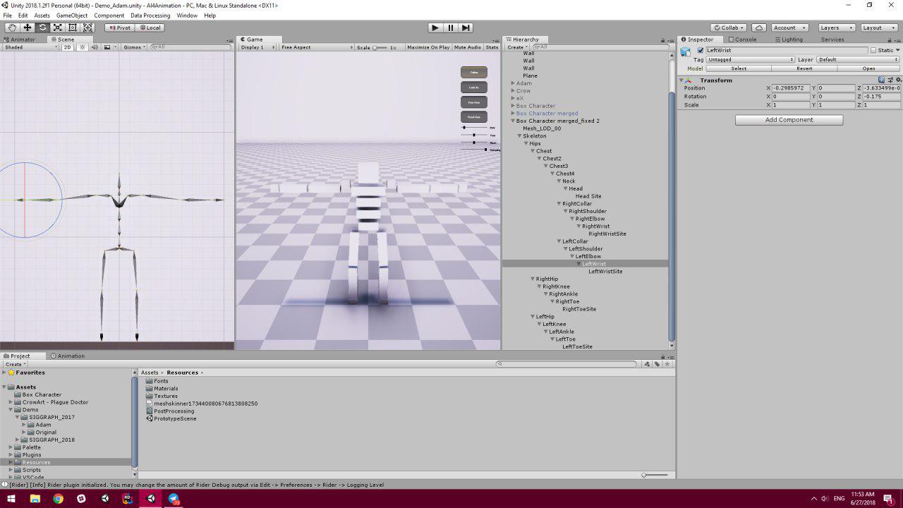 Set custom character · Issue #8 · sebastianstarke/AI4Animation · GitHub