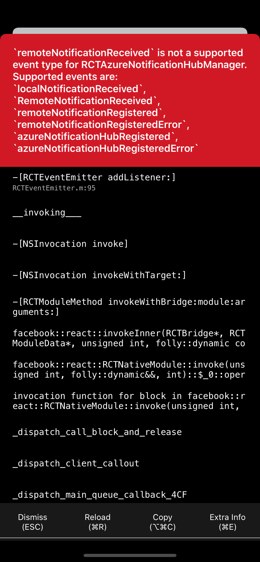 Error in RCTAzureNotificationHubManager conflict with @react-native-community/push-notification ...