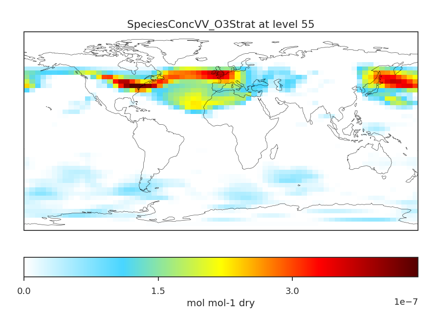 Tagged o3 simulation- tagged stratospheric ozone producing values of 0 throughout the ...