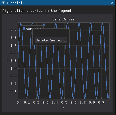When creating a custom context menu on a line series, the simple text ...
