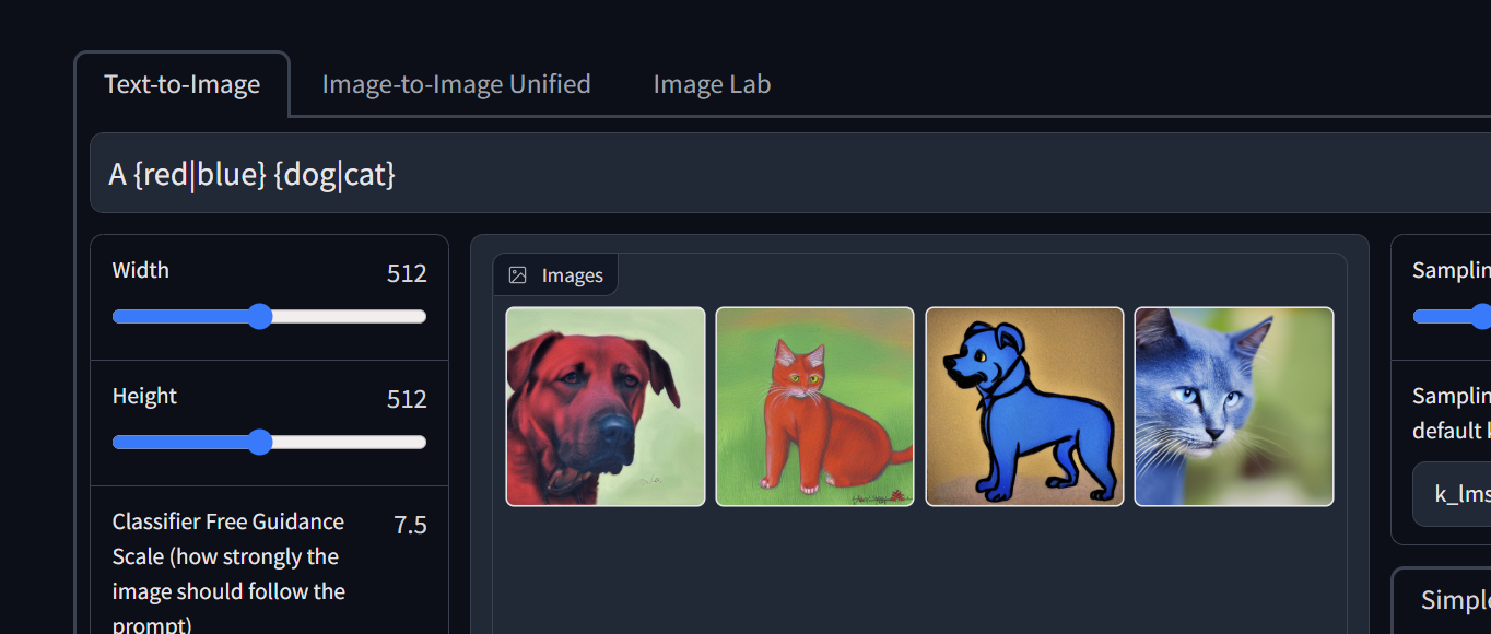 stable-diffusion-webui Curly brace syntax for generating prompt ...