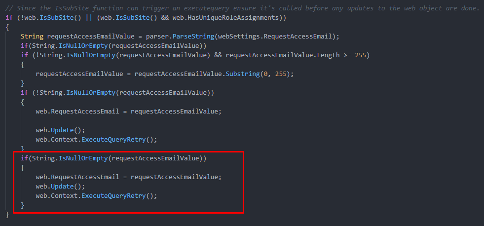 [BUG] When "RequestAccessEmail" is set to empty string, "Allow Access Requests" is still enabled ...