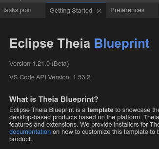 Welcome page tab not marked as active when focused · Issue #198 · eclipse-theia/theia-ide · GitHub