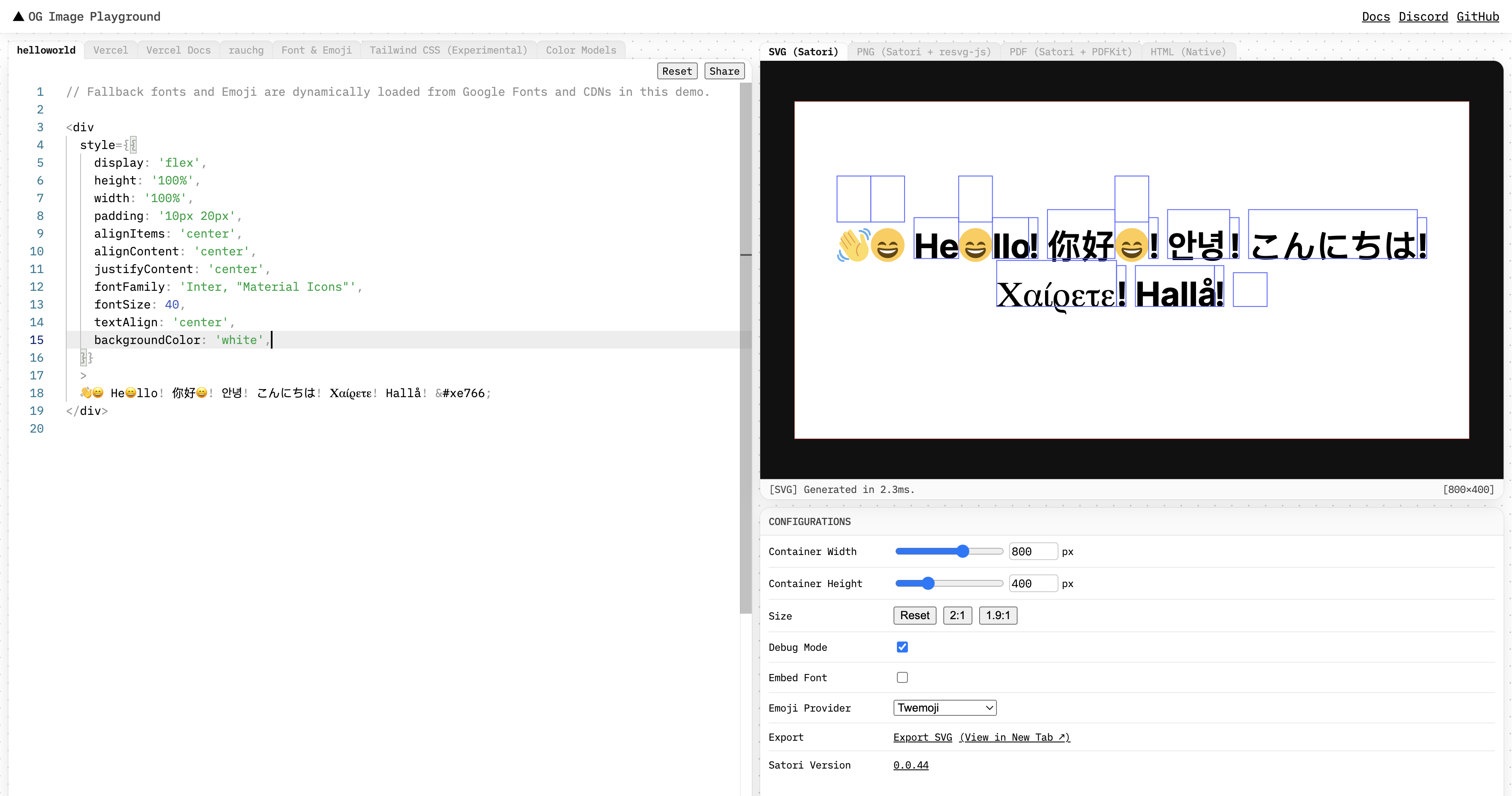 Emoji Misplacement in Between Text · Issue #305 · vercel/satori · GitHub