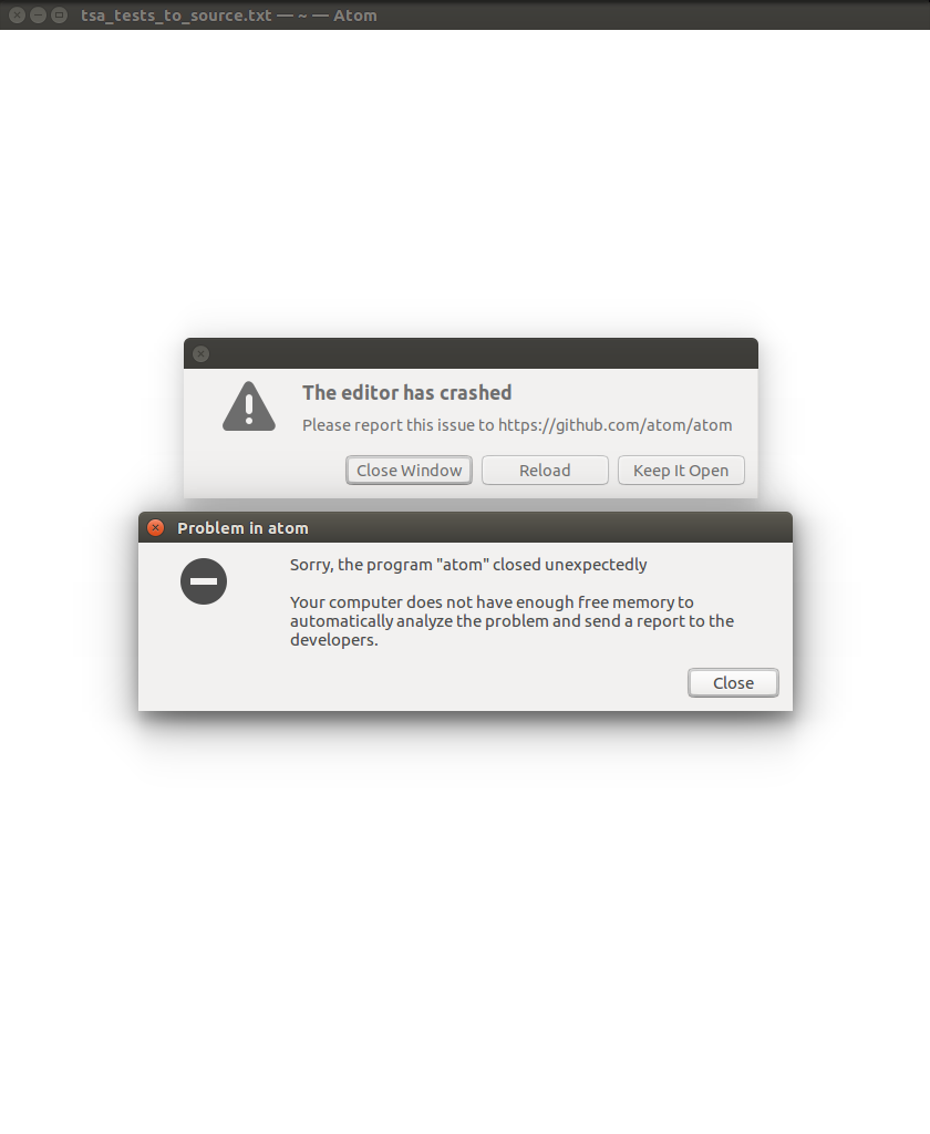Atom 1.28.1 random crash while idle. · Issue #17642 · atom/atom · GitHub