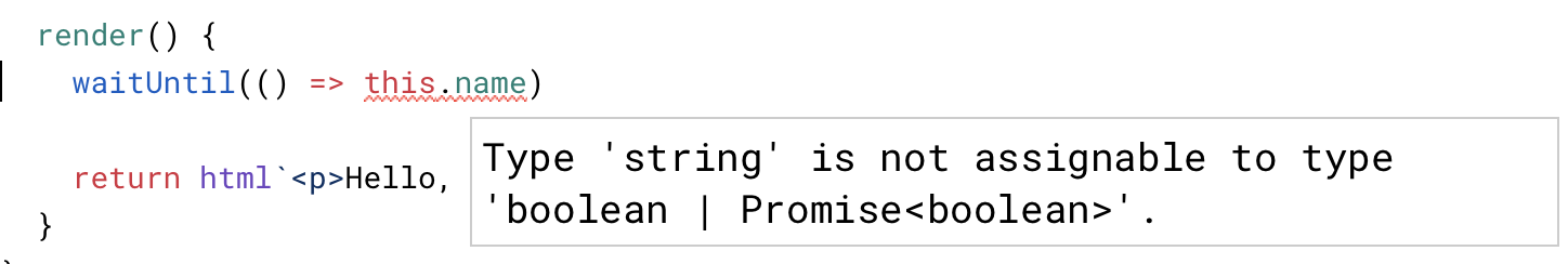 waitUntil is typed too strictly · Issue #2361 · open-wc/open-wc · GitHub