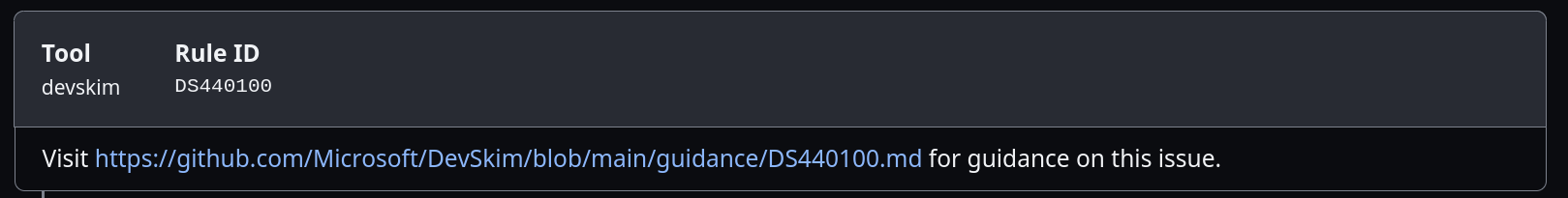 Missing Link To Ds440100 Documentation · Issue 544 · Microsoft Devskim · Github
