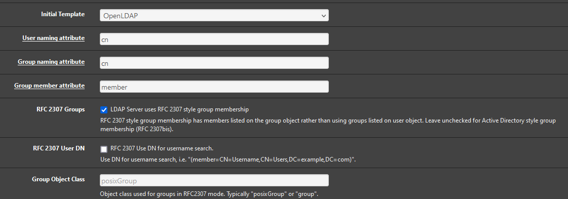 LDAP group style options are too limited / missing RFC 2307 support ...
