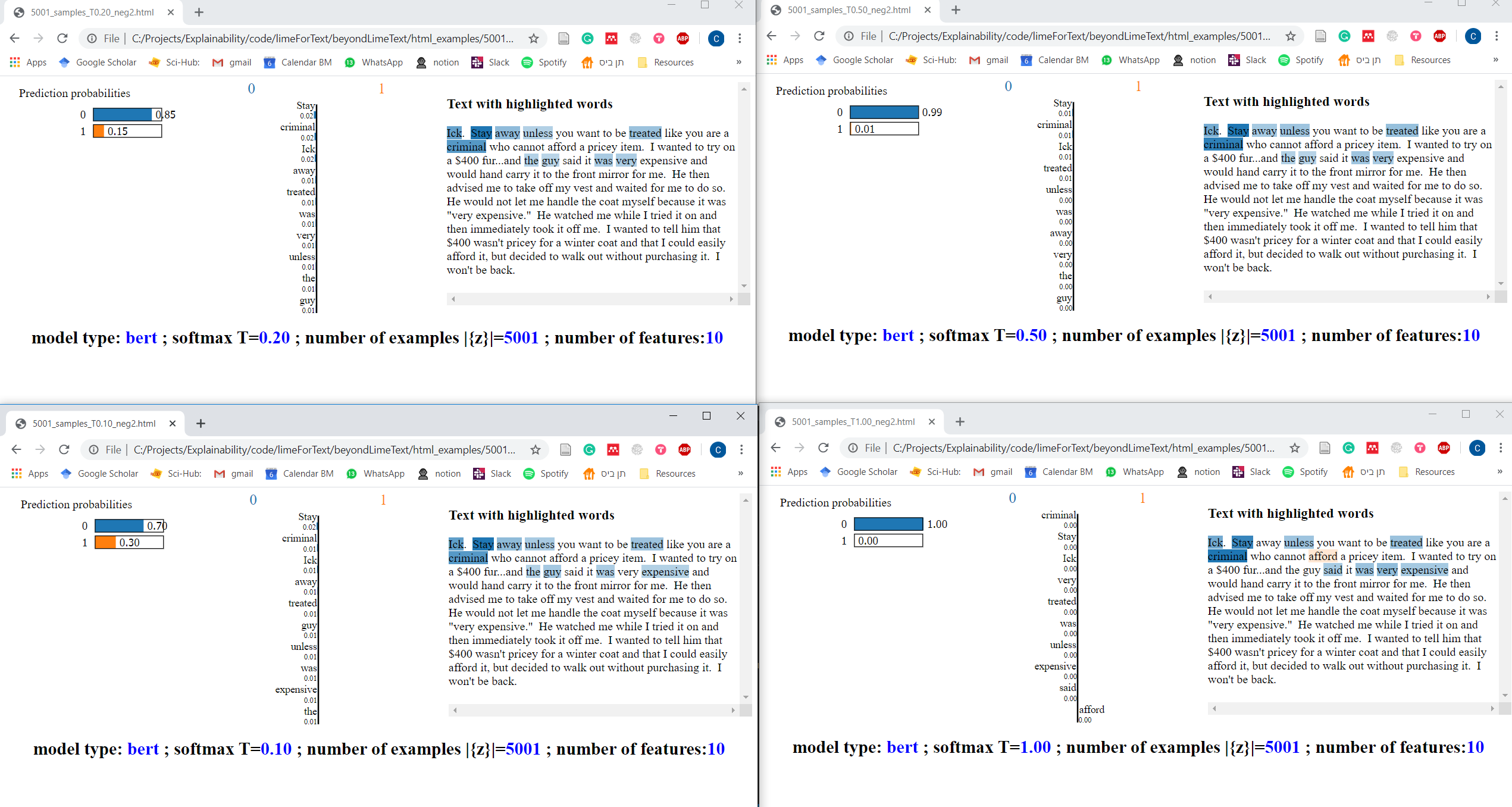 textClassification - inconsistency with softmax temperature · Issue #416 · marcotcr/lime · GitHub